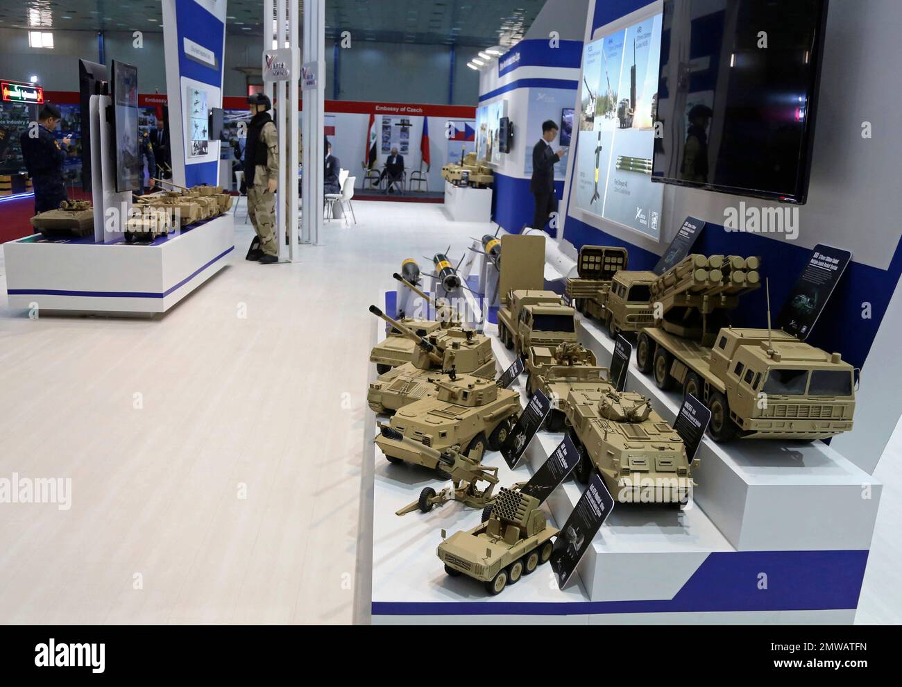 Models of military vehicles are on display during the sixth annual ...