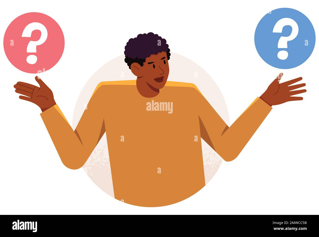 Bonhomme blanc perplexe Banque d'images vectorielles - Alamy