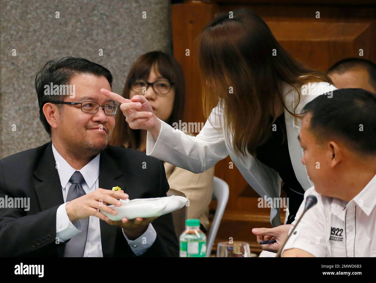 Atty Restituto Mendoza, left, counsel for former police officer Gerardo ...