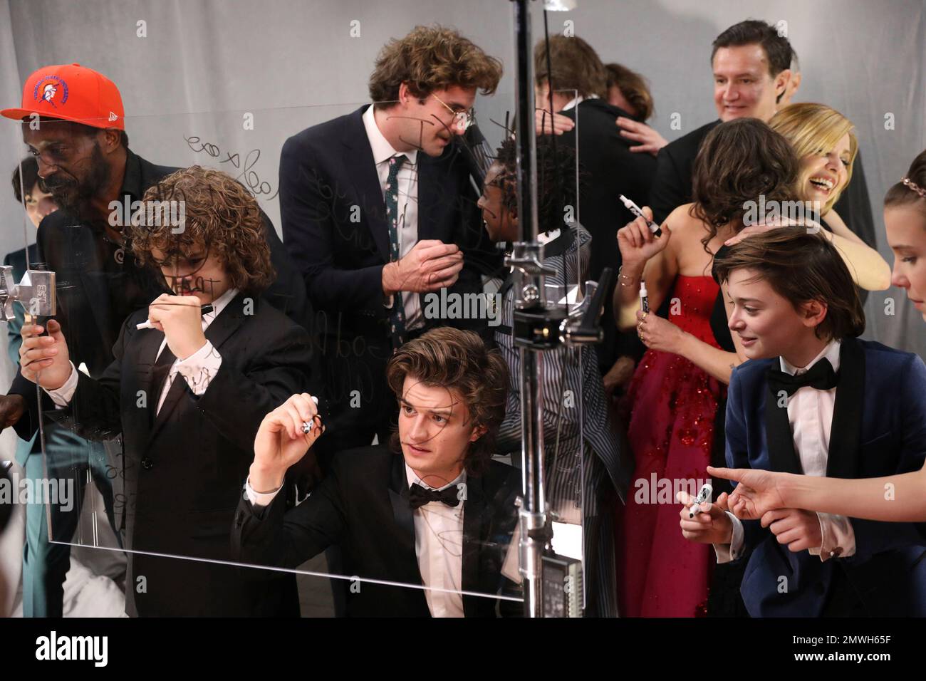 Rob Morgan, from left, Gaten Matarazzo, Joe Keery, Noah Schnapp and the ...