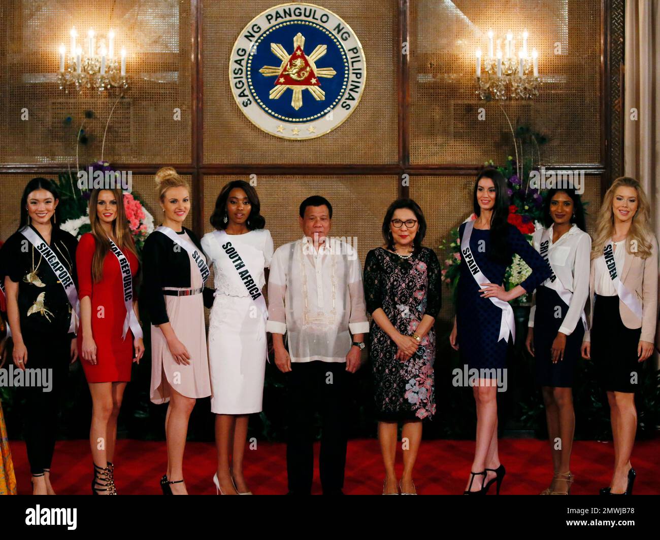 Philippine President Rodrigo Duterte, center, and Philippine Tourism ...