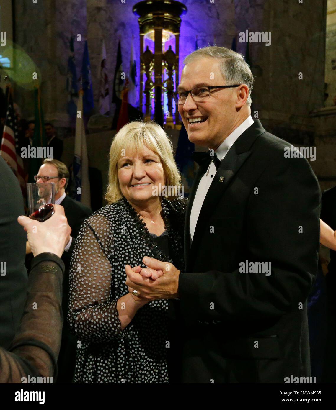 Washington Gov. Jay Inslee dances with his wife Trudi at the Governor's ...