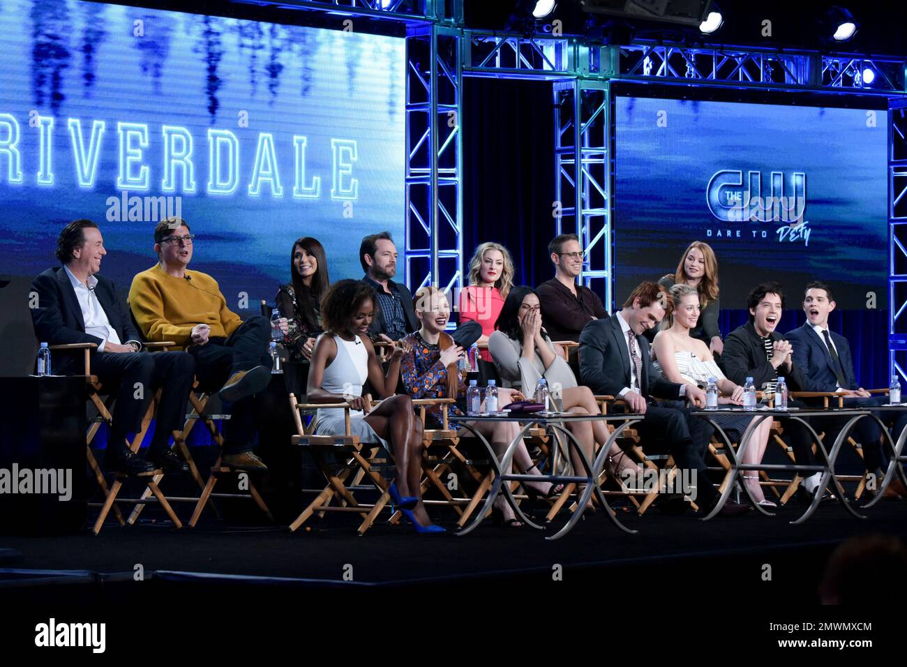 Jon Goldwater, from left, Roberto Aguirre-Sacasa, Marisol Nichols, Luke ...