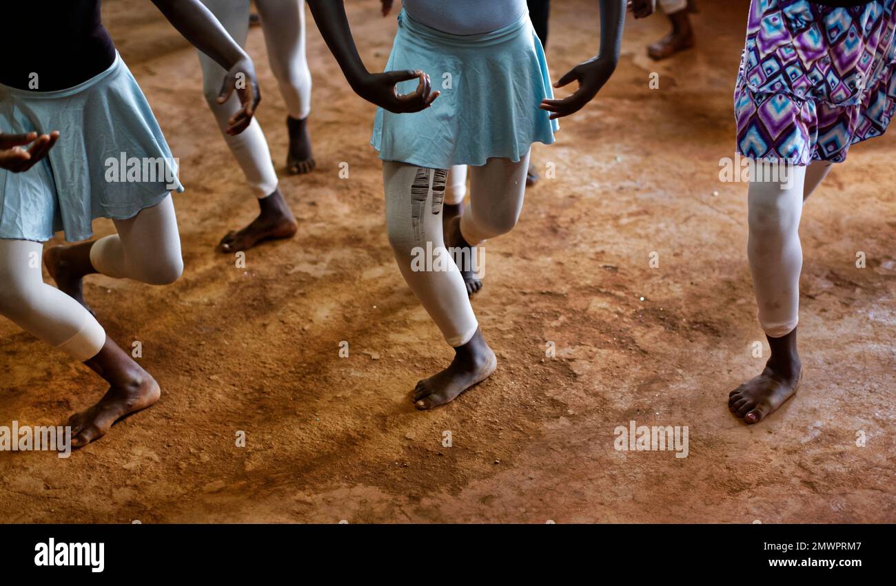 In this photo taken Friday, Dec. 9, 2016, young ballerinas practice ...