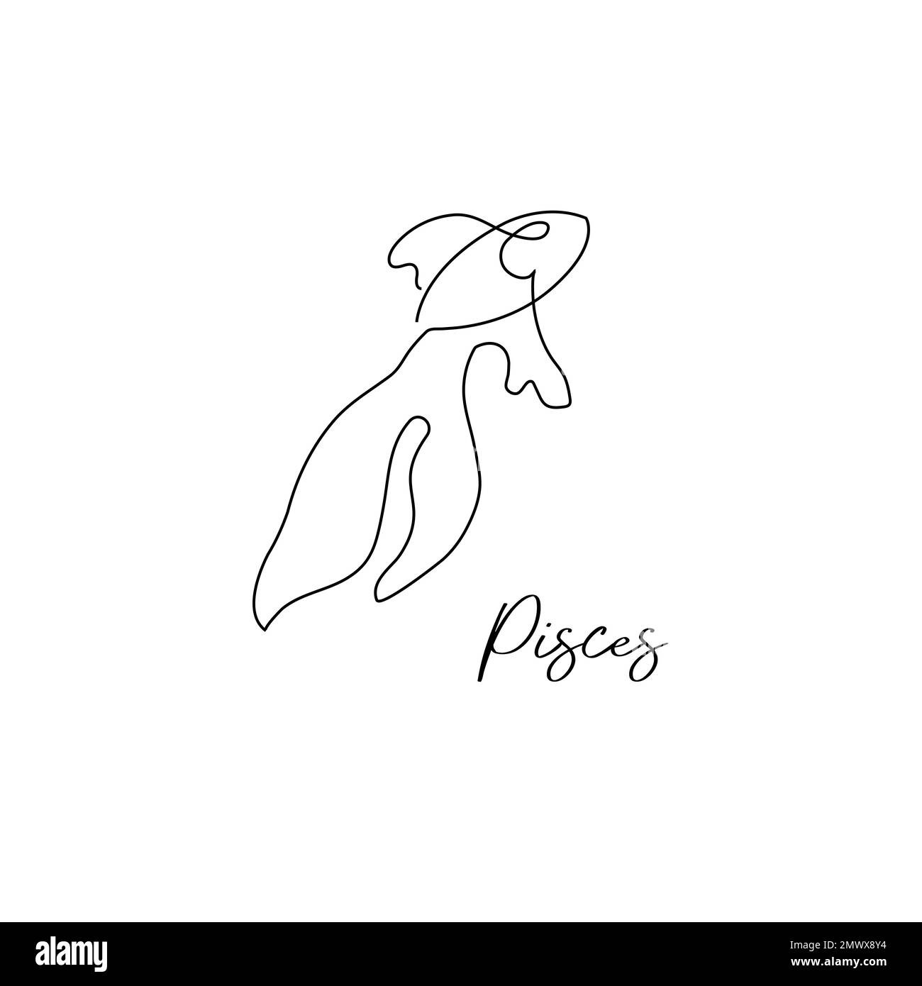 Symbole poissons signe astro Banque d'images noir et blanc - Alamy