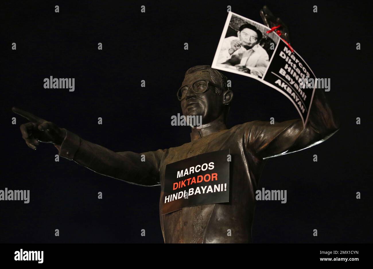 A picture of the late former Philippine dictator Ferdinand Marcos with ...