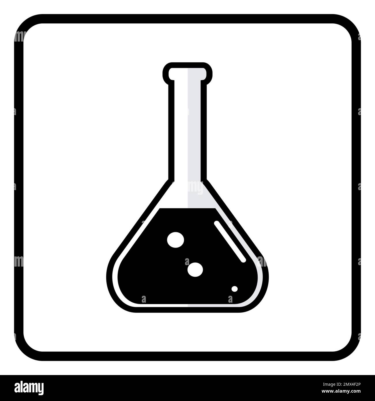 Signe du flacon de laboratoire. Icône du laboratoire de chimie. Symbole ...