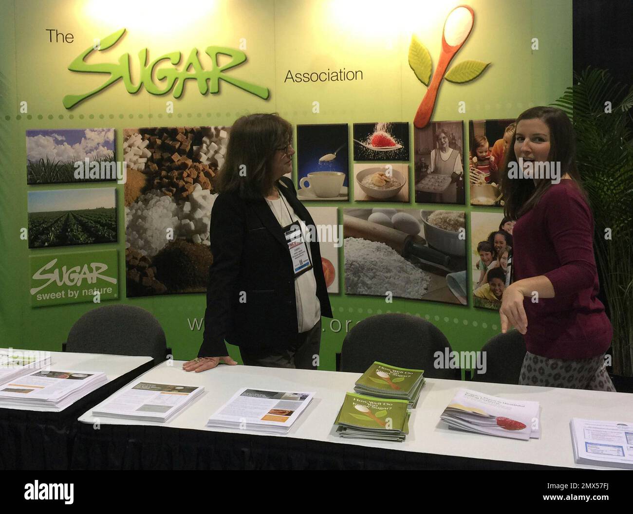 This Oct. 16, 2016, photo shows the Sugar Association's booth at an ...