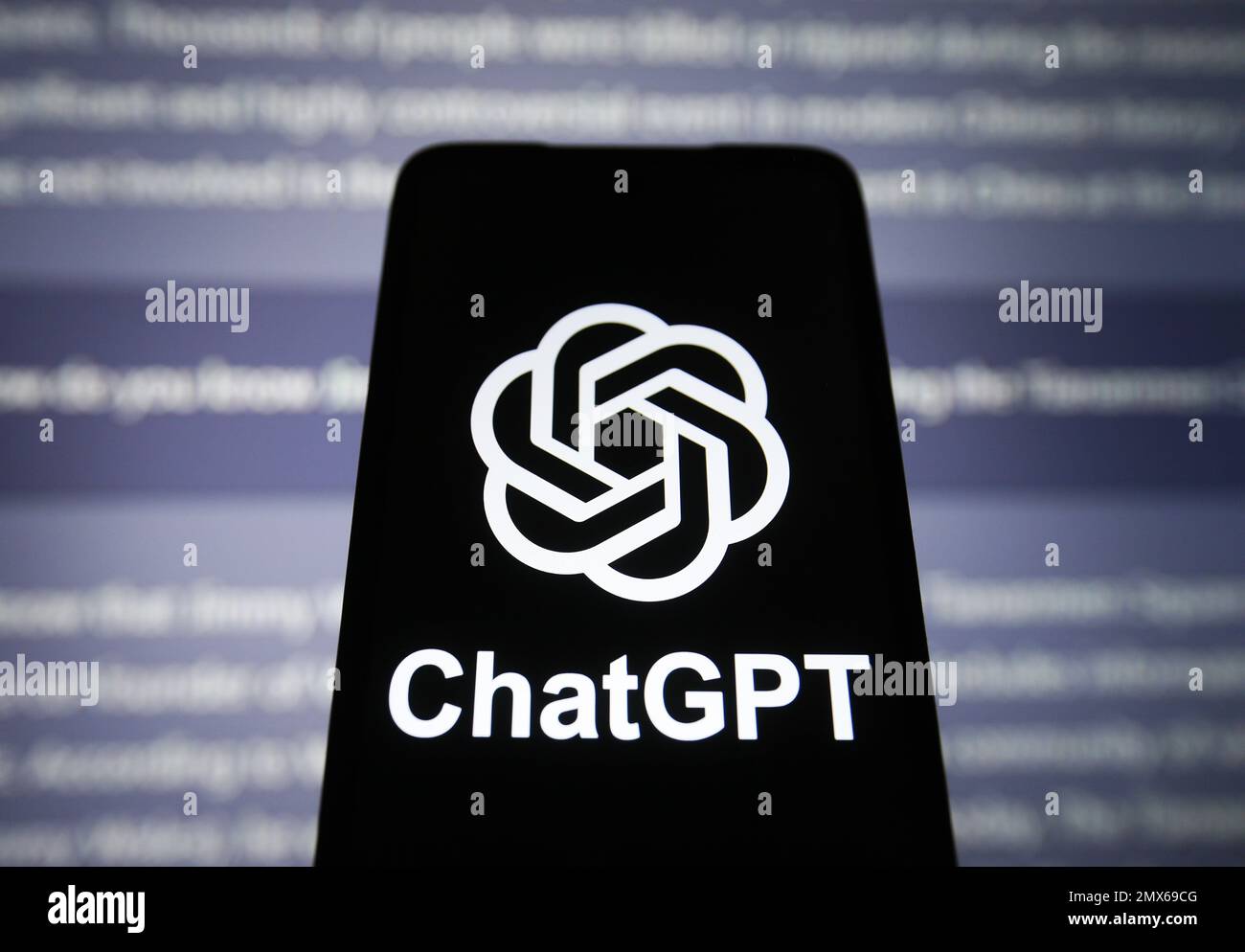 Dans cette illustration, le logo ChatGPT d'un chatbot lancé par OpenAI ...