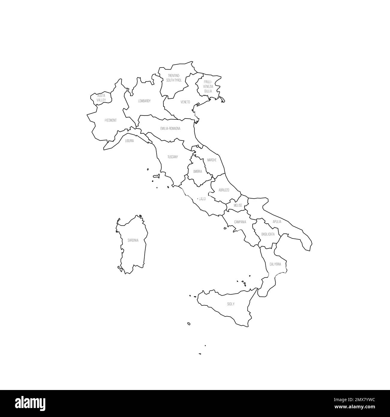 Italy political map Banque de photographies et d’images à haute ...