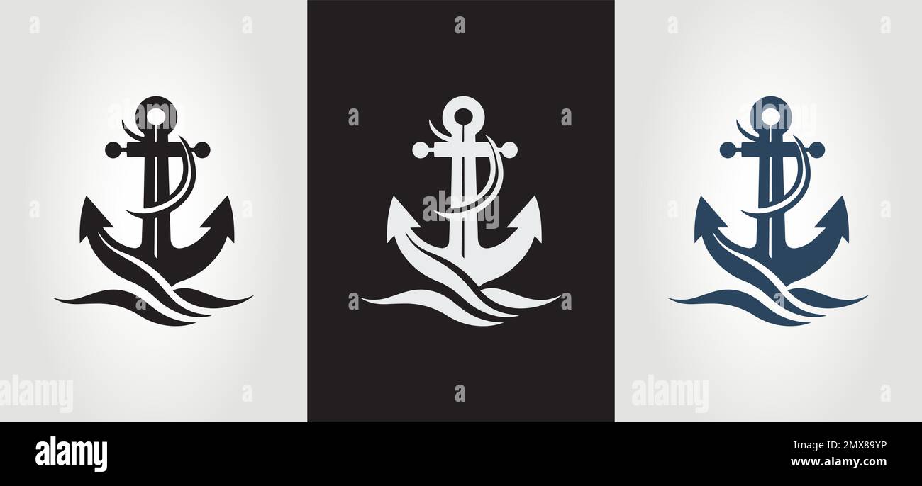 Icône ancres. Ancre en mer symbole nautique ancre simple. Forme simple ...