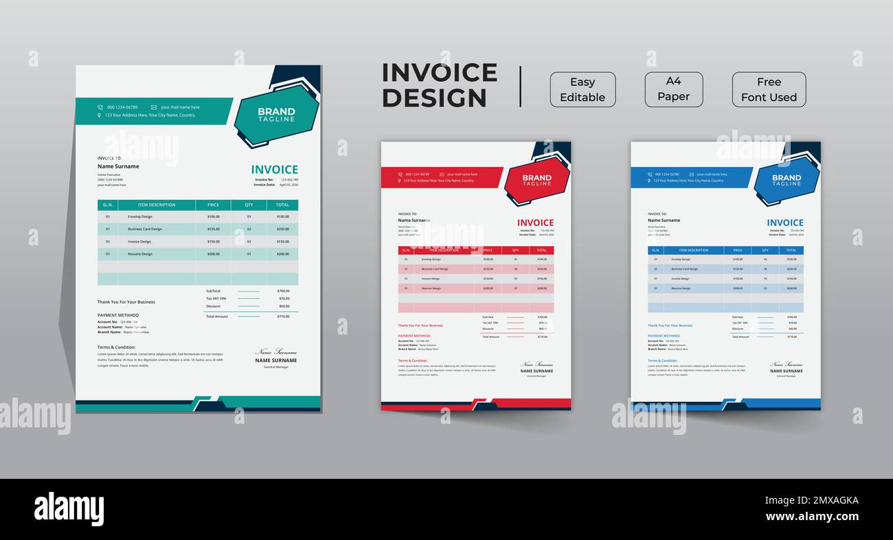Invoice template Banque de photographies et d’images à haute résolution ...