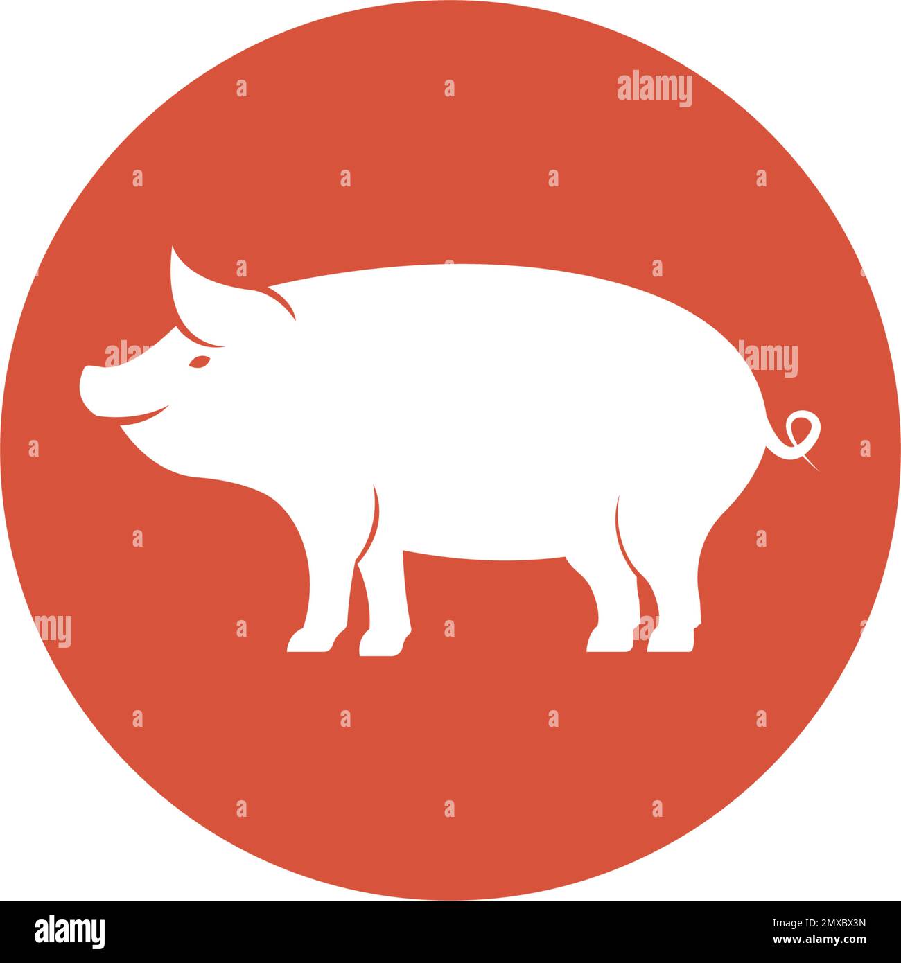 Modèle d'illustration de dessin vectoriel d'icône de porc Image ...