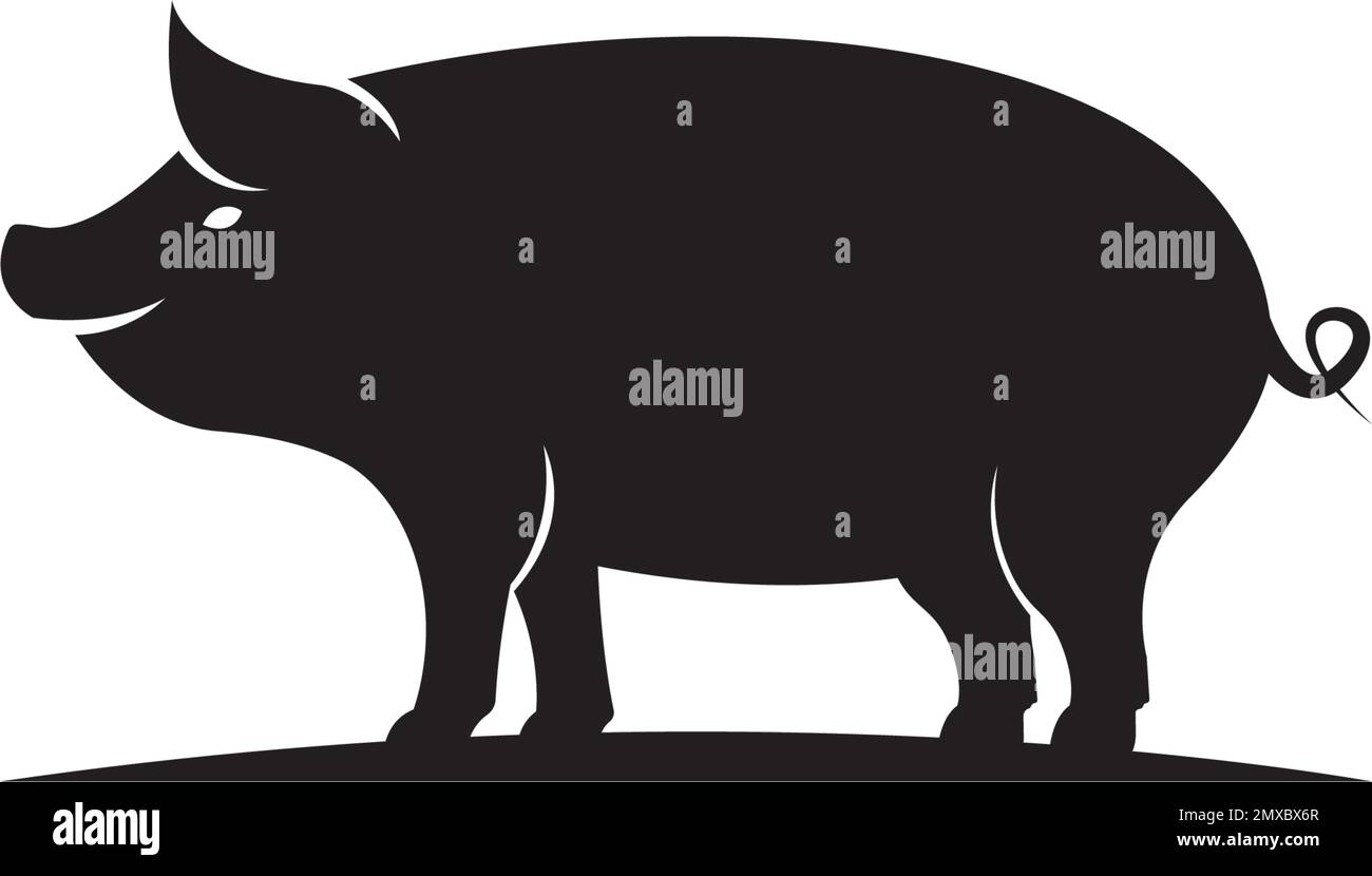 Modèle d'illustration de dessin vectoriel d'icône de porc Image ...