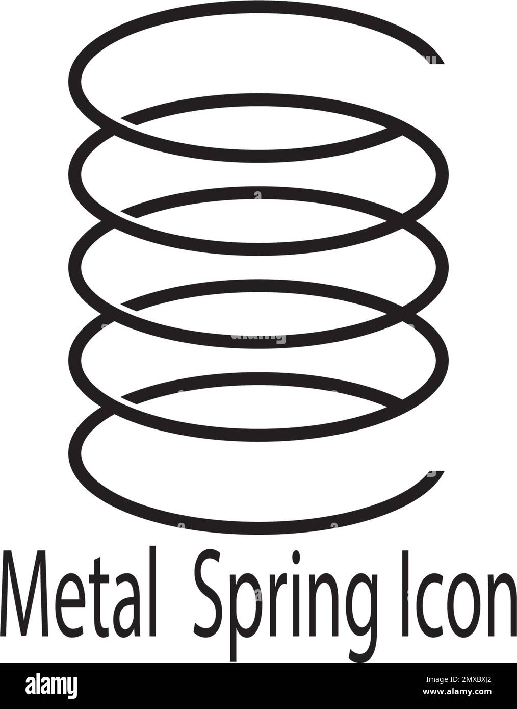 symbole vectoriel d'icône de logo de ressort en métal, motif d ...
