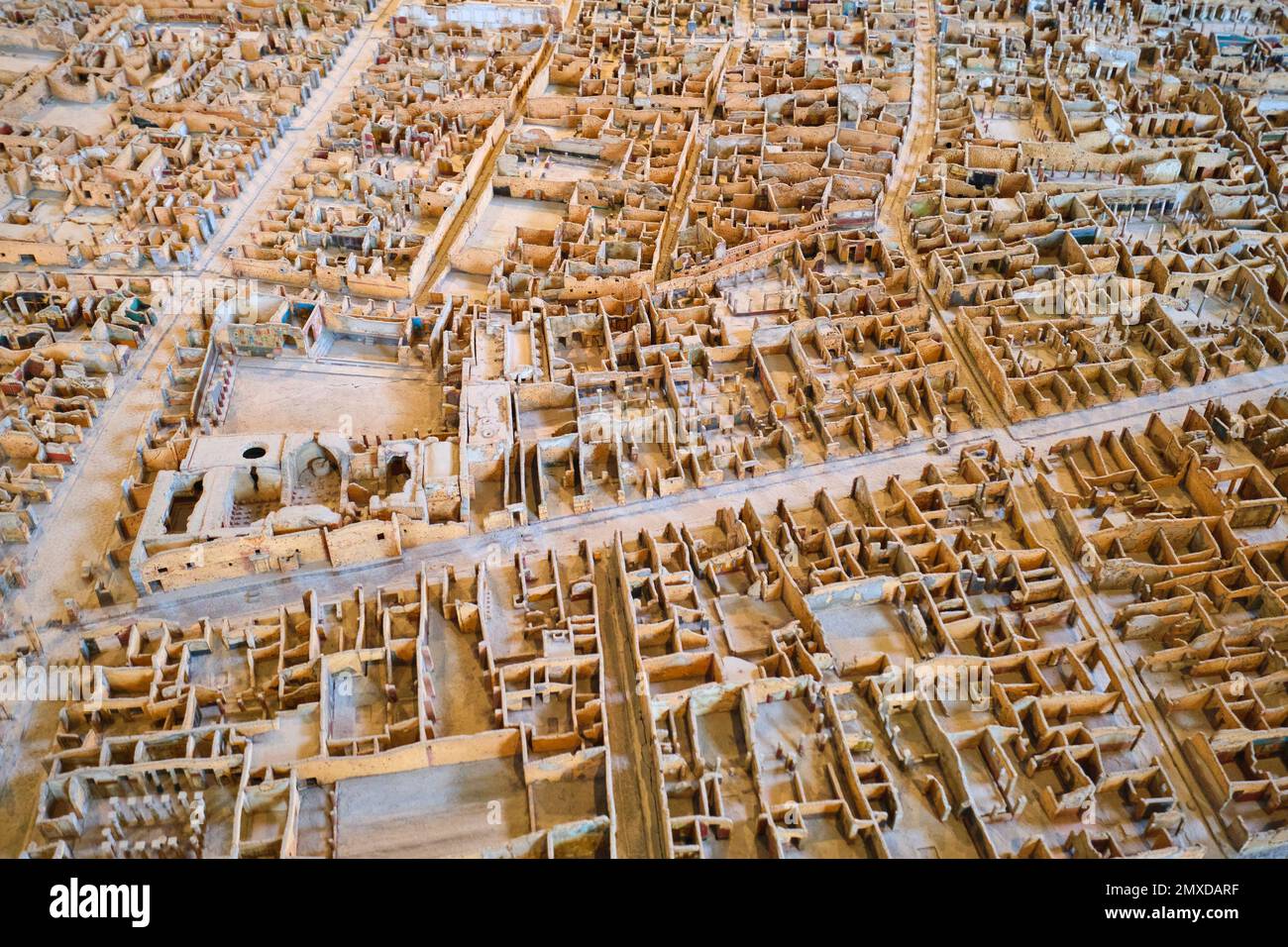 Une carte géante, grande et 3D, guide de Pompéi en ruines. Détail de la ...