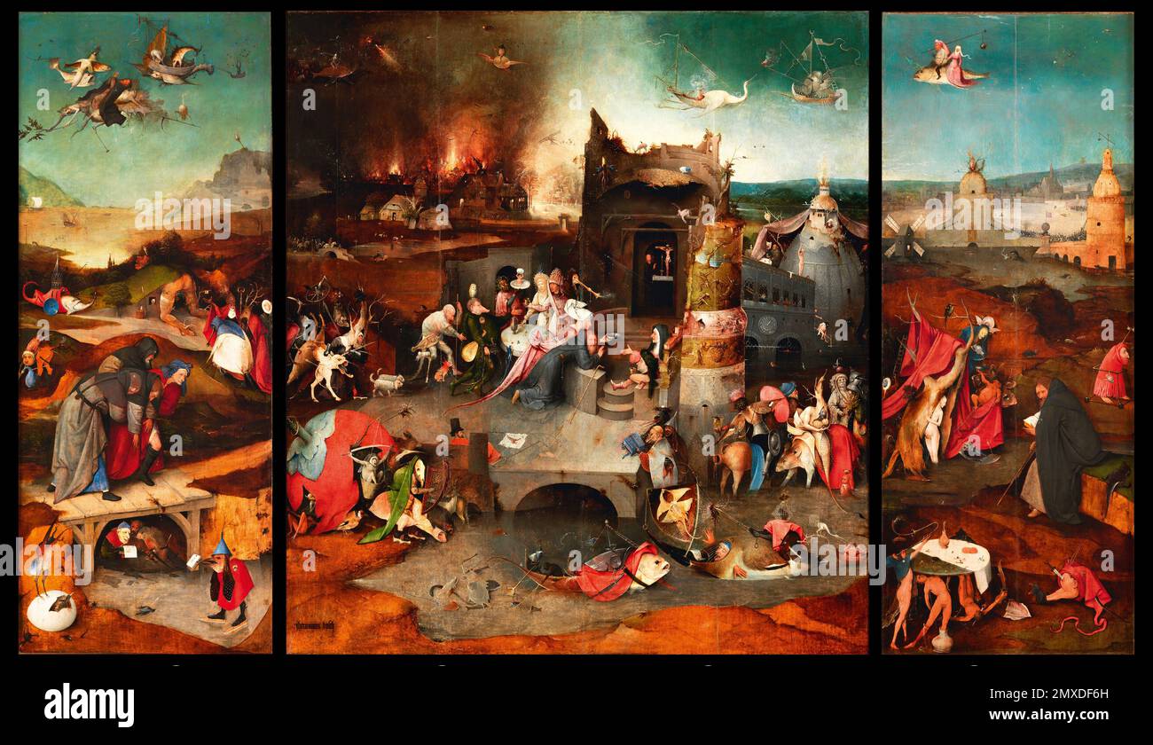 La tentation de Saint Anthony (Triptych). Musée: Museu Nacional de Arte ...