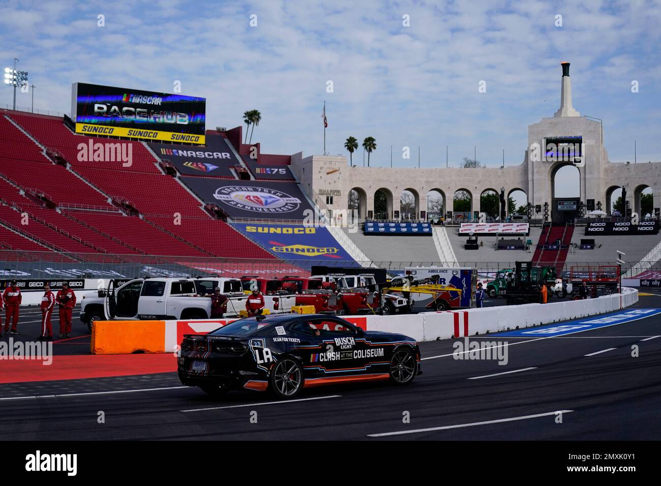 A pace car driven by NASCAR driver Daniel Suarez with LAFC's Chico ...