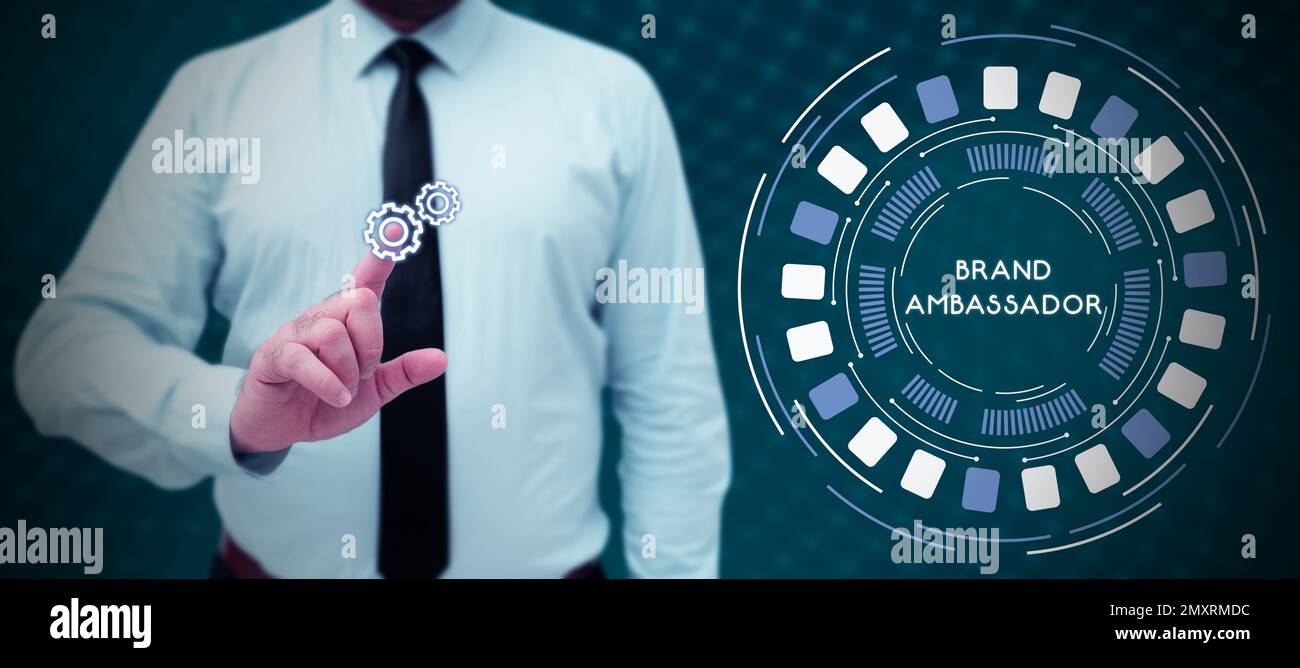 Légende de présentation de l'ambassadeur de la marque. Concept ...