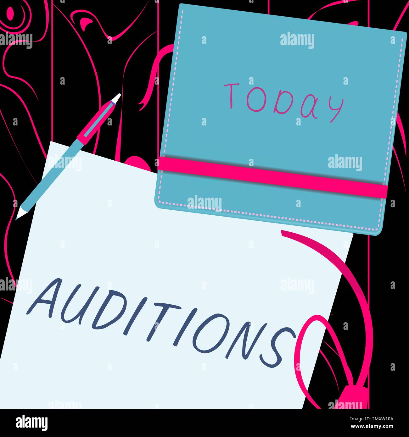 Écriture affichage d'audio de texte. Photo conceptuelle une performance ...