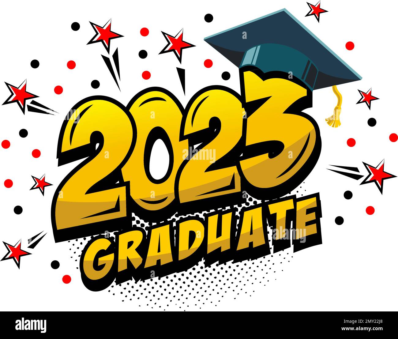 en-tête diplômé de classe 2023. Décorez les félicitations pour les ...