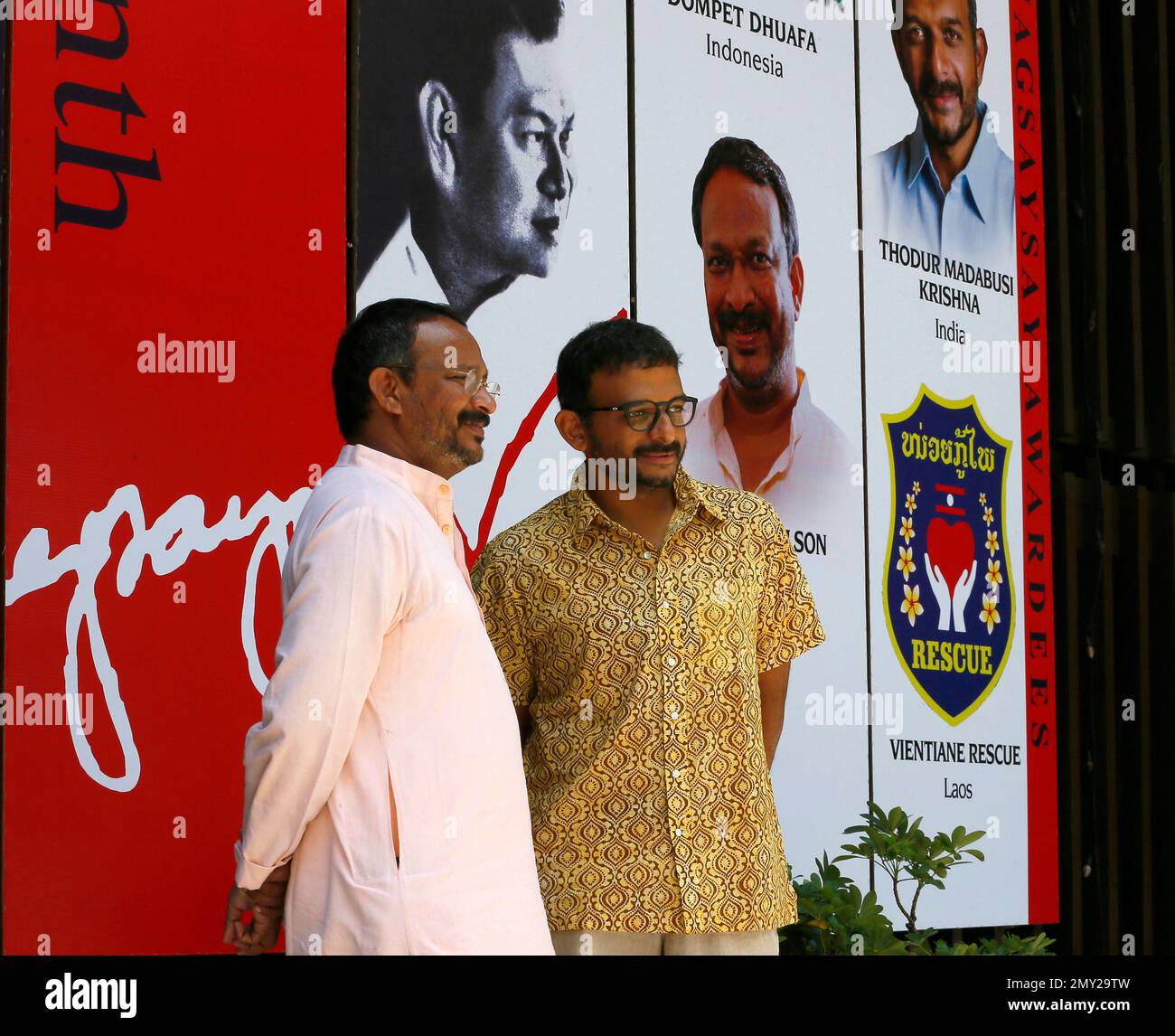 Two of the Ramon Magsaysay awardees for this year, Bezwada Wilson and ...