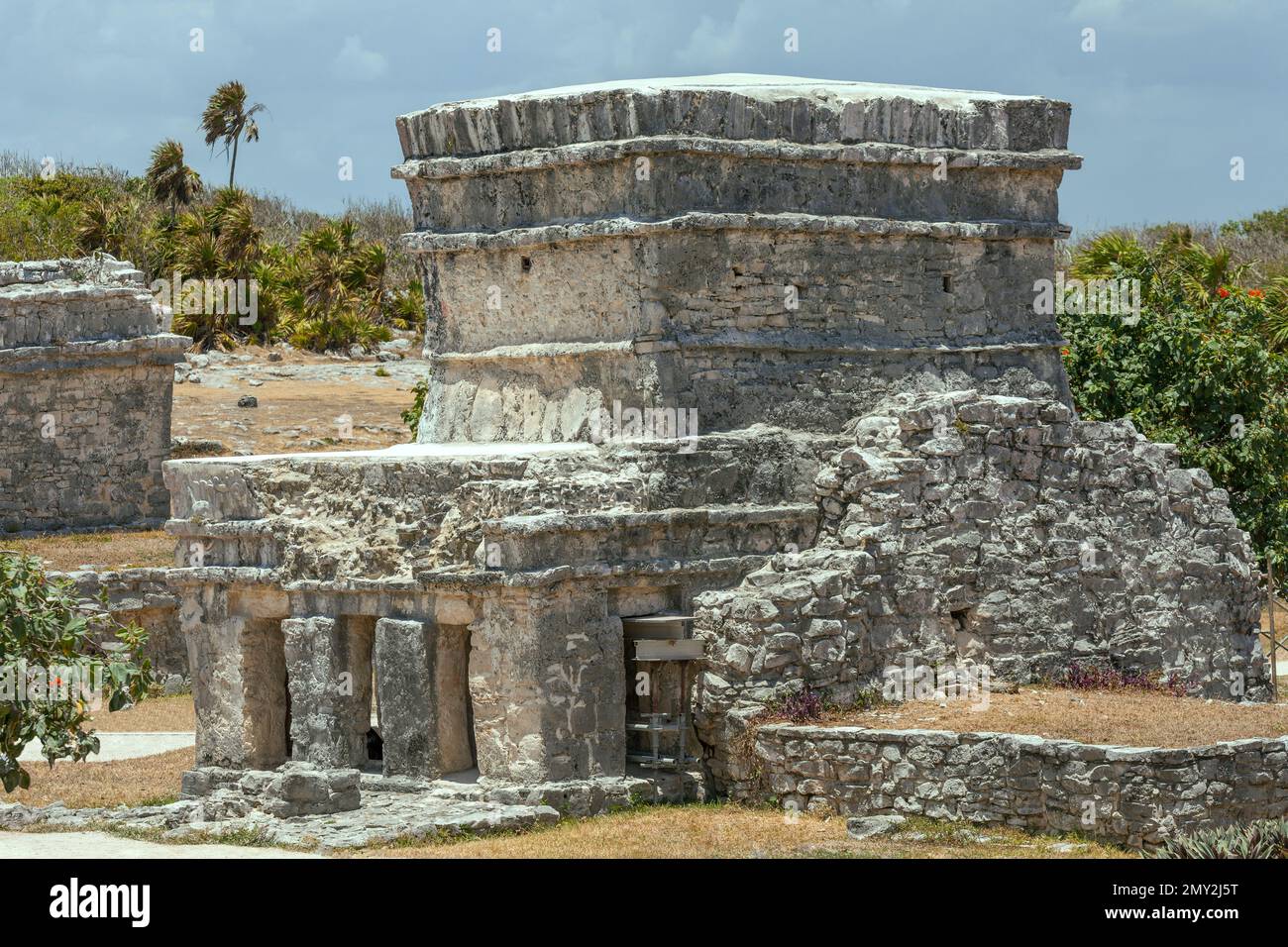 Ancien temple maya des fresques, Tulum, péninsule de Yucatán, Mexique ...