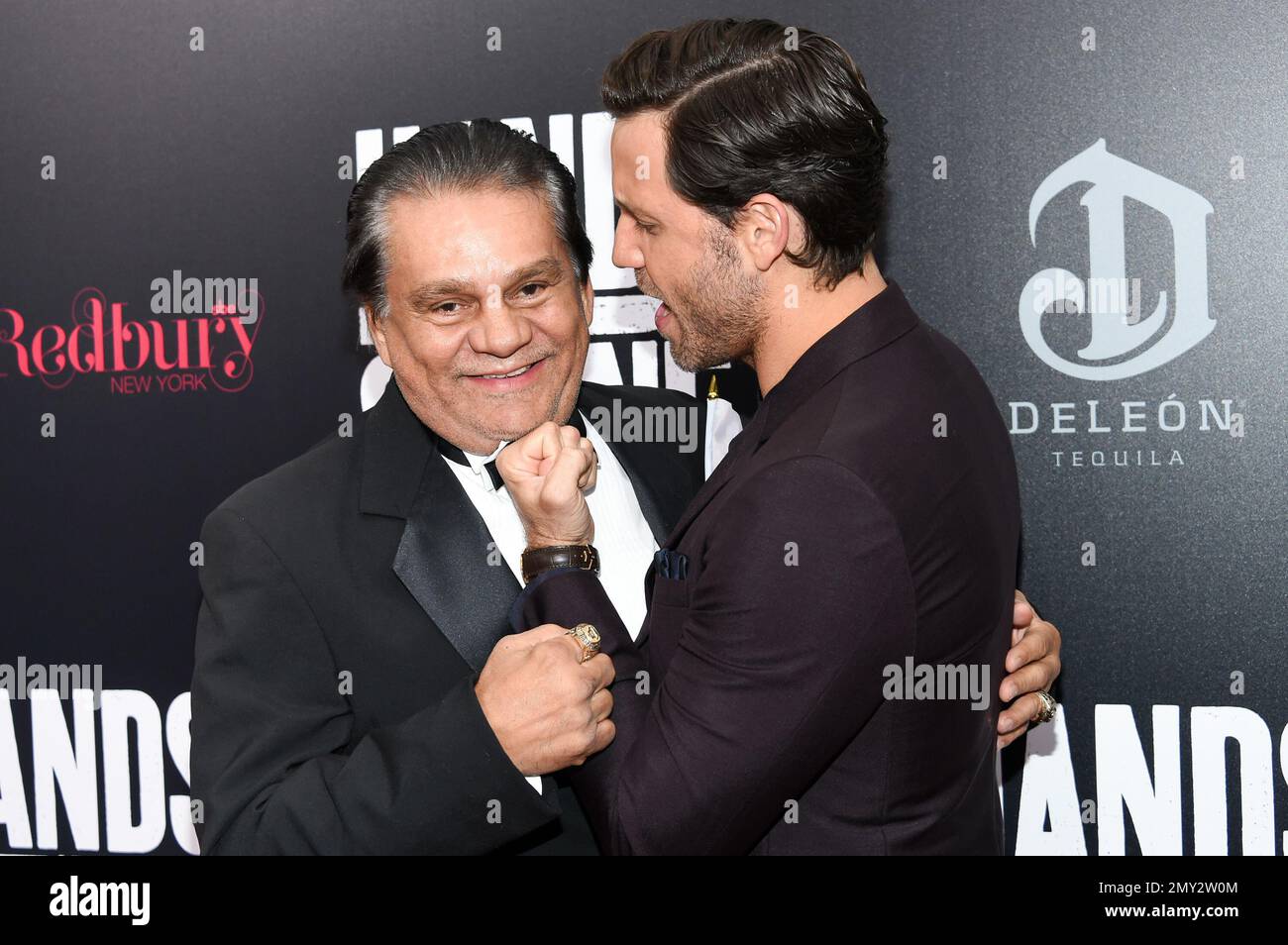 Former professional boxer Roberto Duran, left, and actor Edgar Ramirez ...