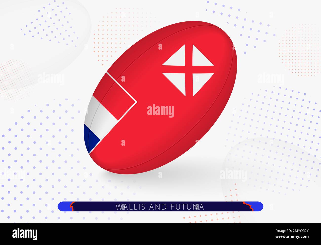 Rugby avec le drapeau de Wallis et Futuna. Équipement pour l'équipe de ...