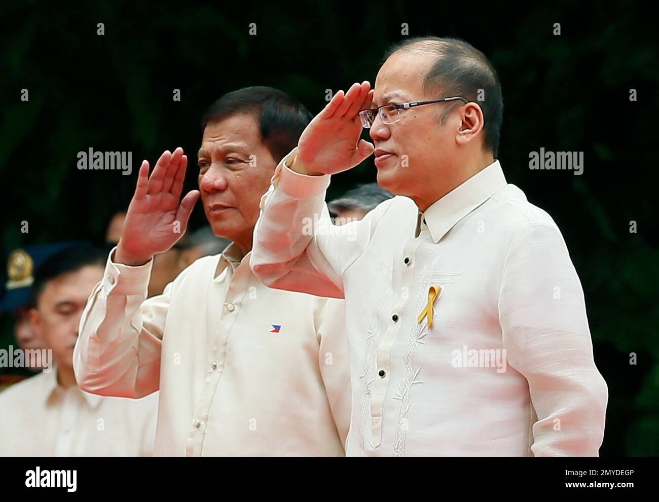New Philippine President Rodrigo Duterte, left, and outgoing President ...