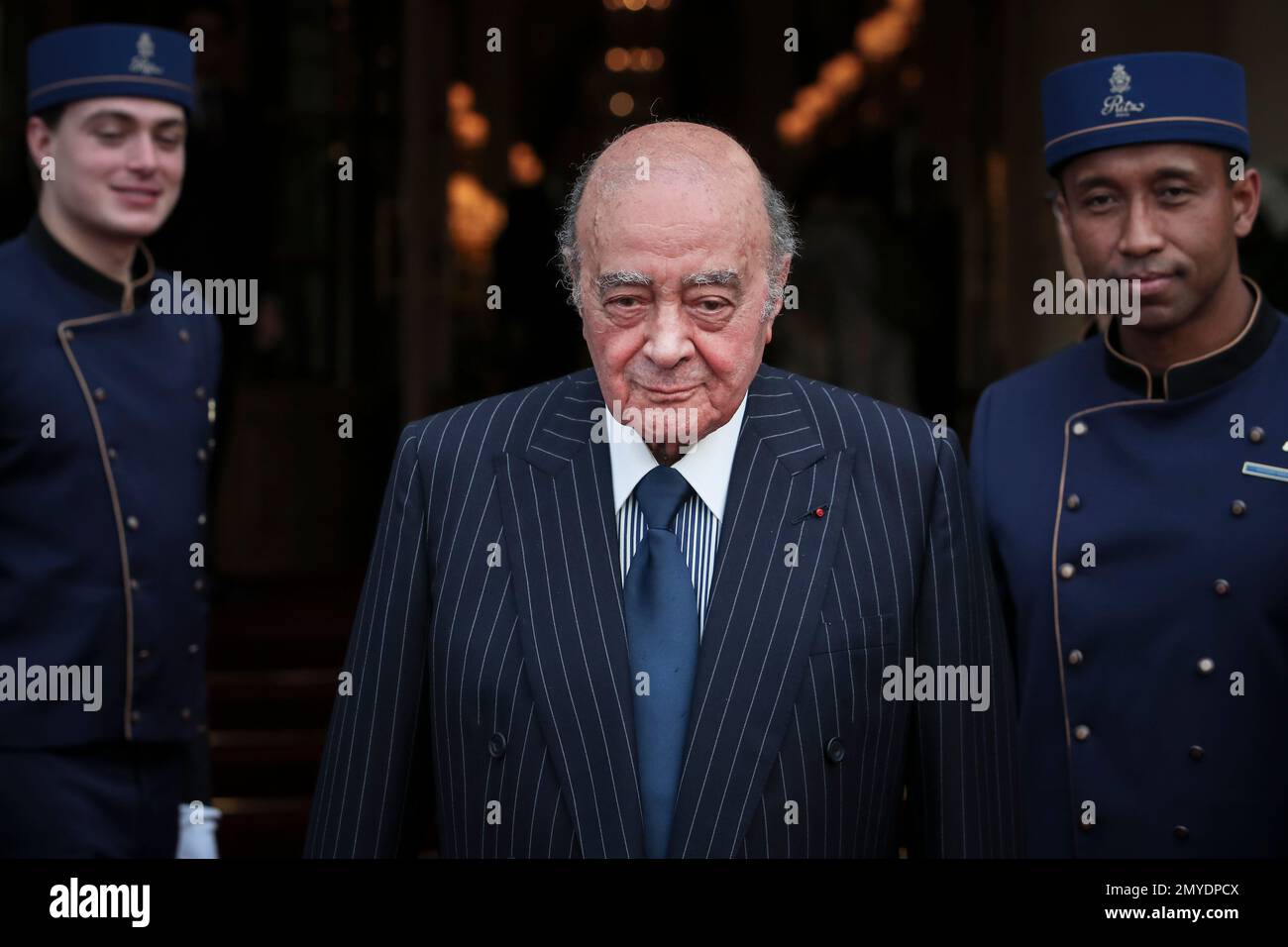 Egyptian businessman and Ritz hotel owner Mohammed Al Fayed poses with ...