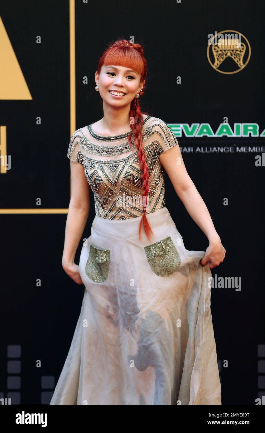Taiwanese singer Peggy Hsu arrives at the 27th Golden Melody Awards in ...