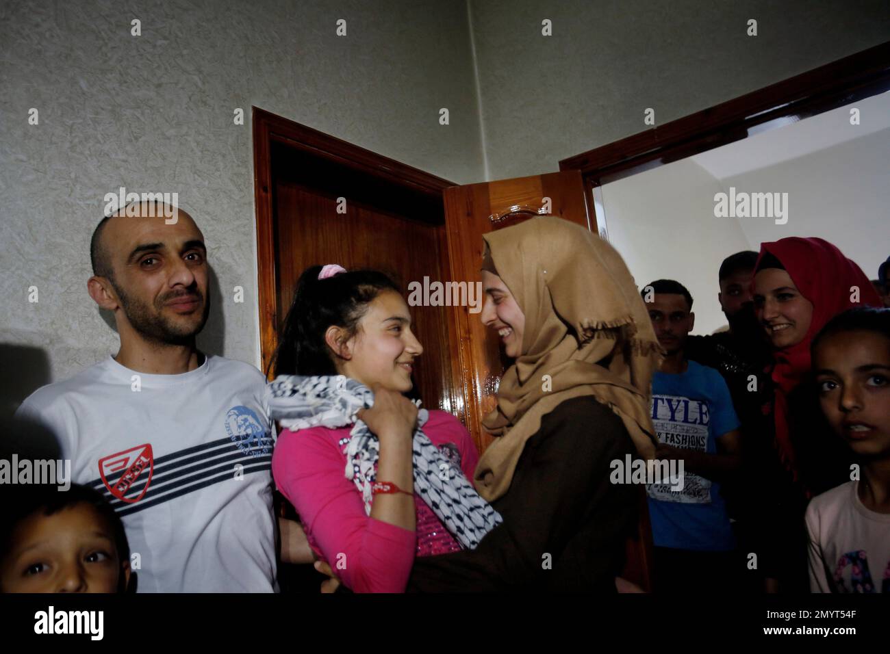 Palestinian 12-year-old Dima al-Wawi, center, who was imprisoned by ...