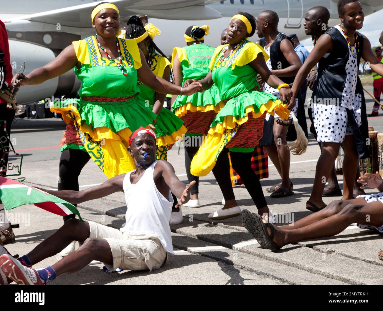 Kenyan tribal dancers dance with joy to welcome Kenya national rugby ...