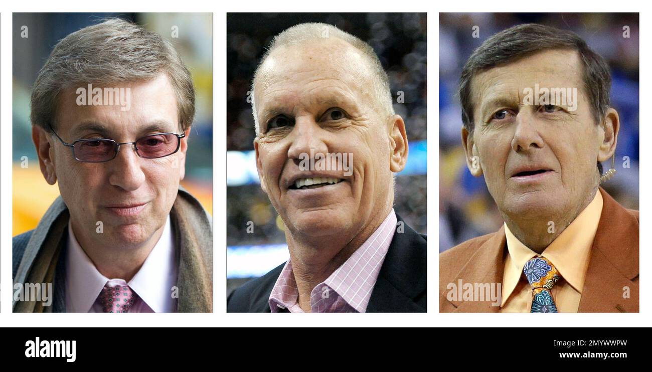 FILE - This combination of file photos shows Marv Albert, from left, in ...