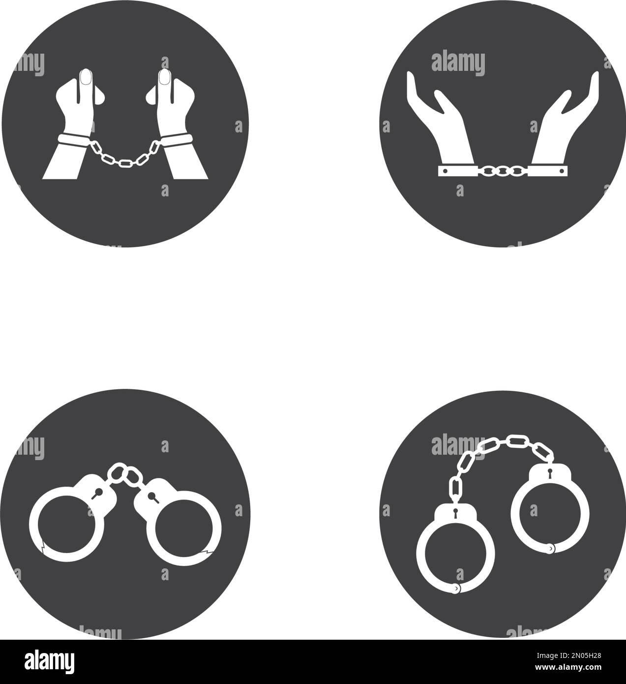 Menottes ouvertes Banque d'images vectorielles - Alamy