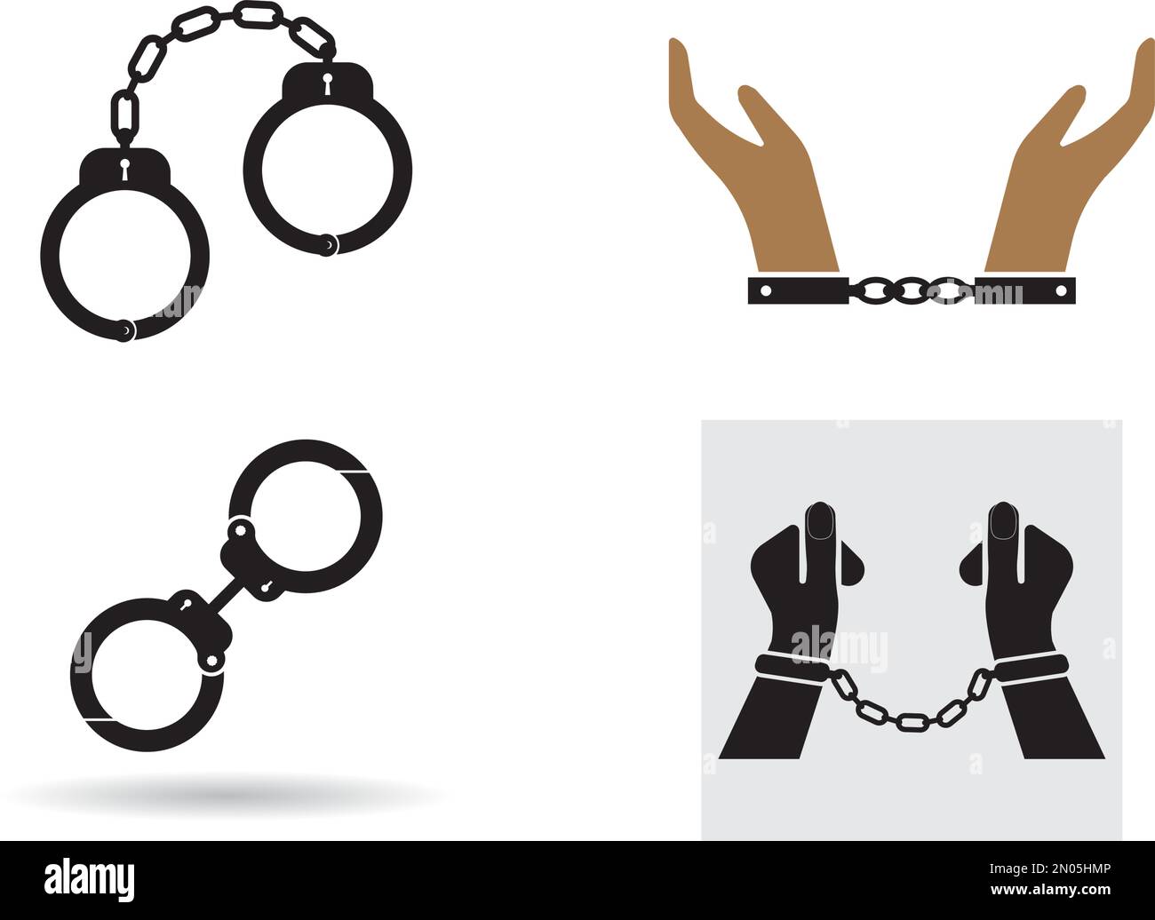 Menottes ouvertes Banque d'images vectorielles - Alamy