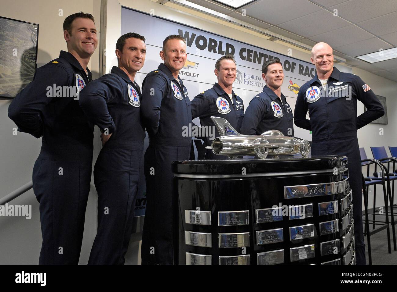 U.S. Air Force Thunderbirds pilots, from right, Lt. Col. Christopher ...