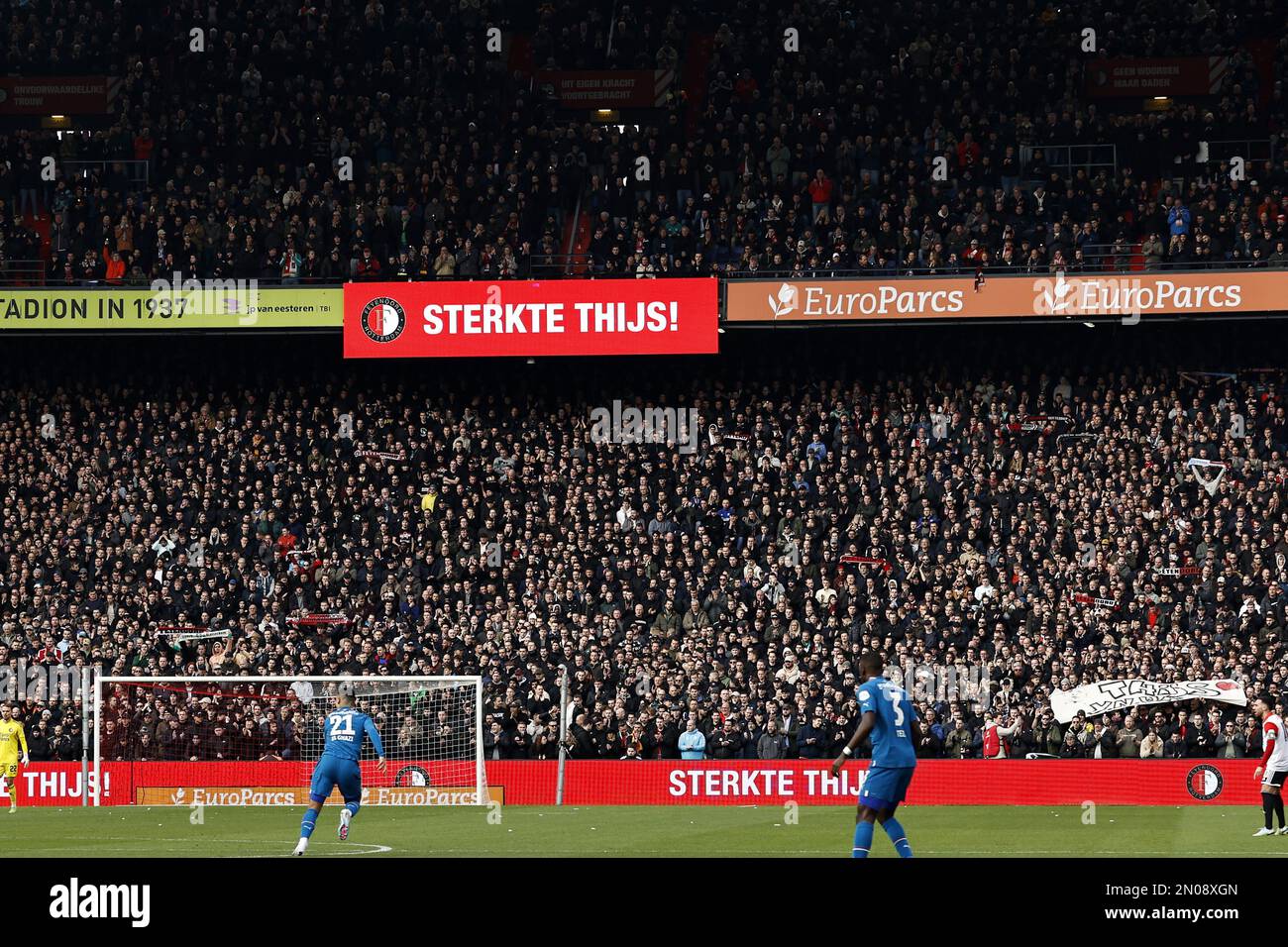 ROTTERDAM - 'Sterkte Thijs' pour Thijs Segers pendant le match de ...