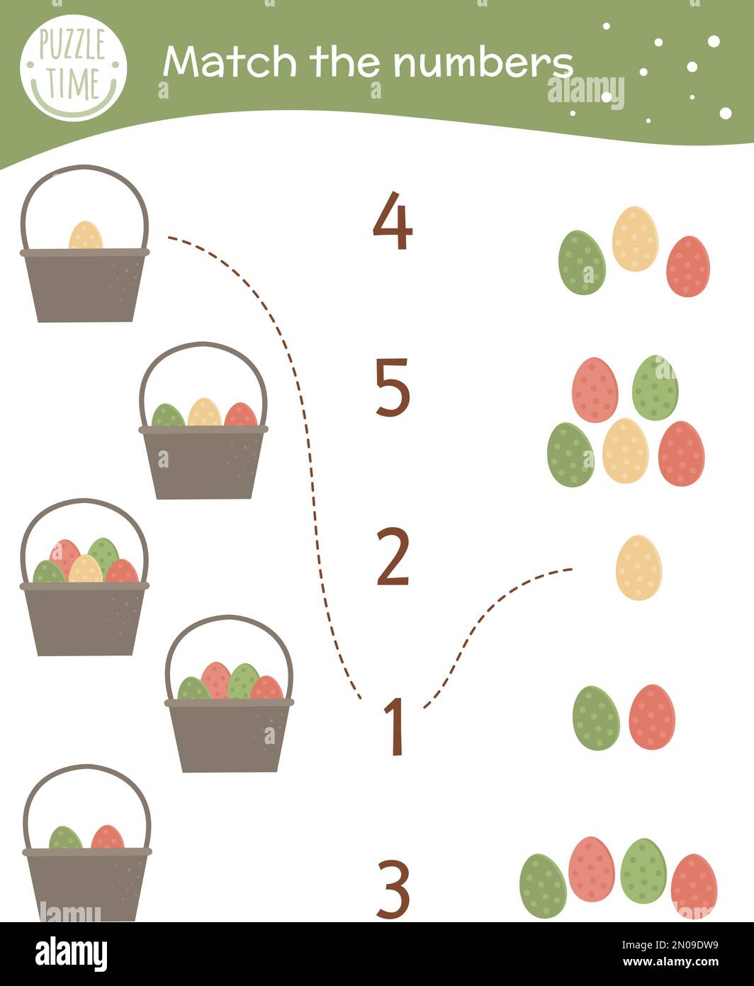 Jeu assorti avec paniers et œufs de couleur. Activité de mathématiques ...
