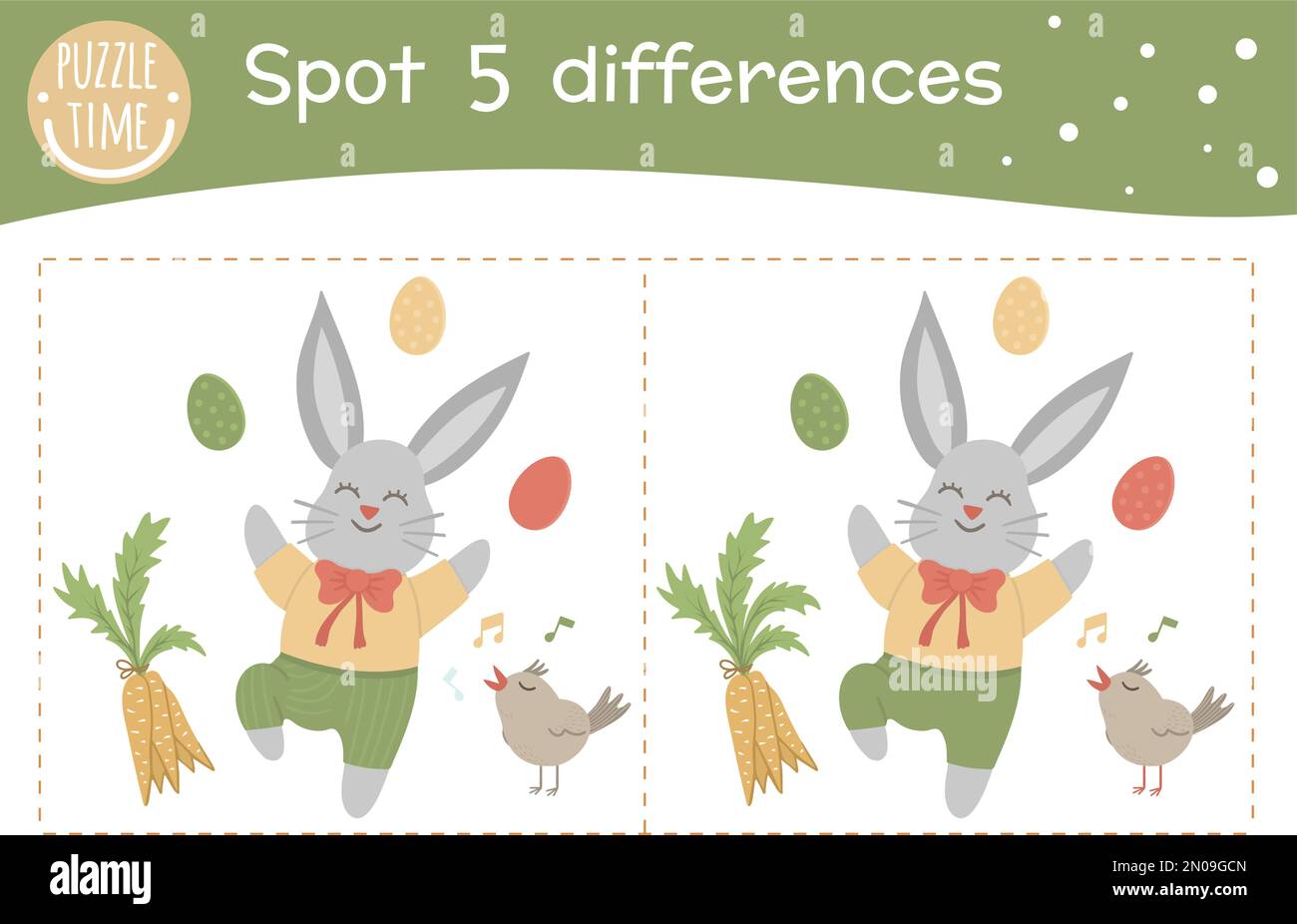 Pâques trouver des différences jeu pour les enfants. Vacances de ...