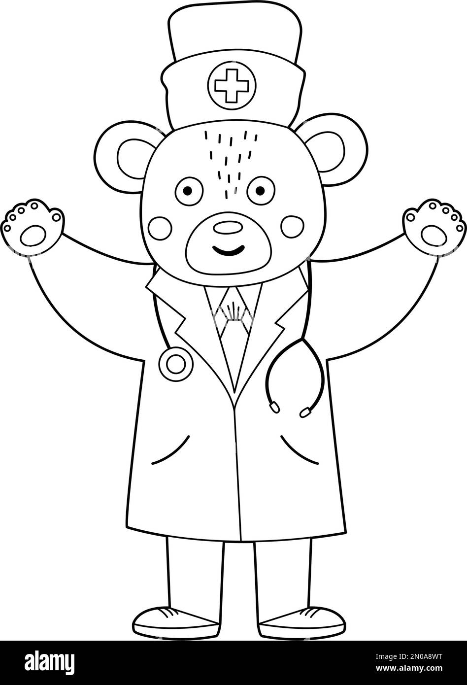 Médecin dessin en noir et blanc Banque de photographies et d’images à ...