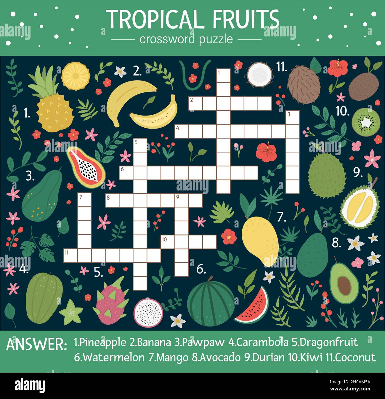 Fruits pour enfants Banque d'images vectorielles - Alamy