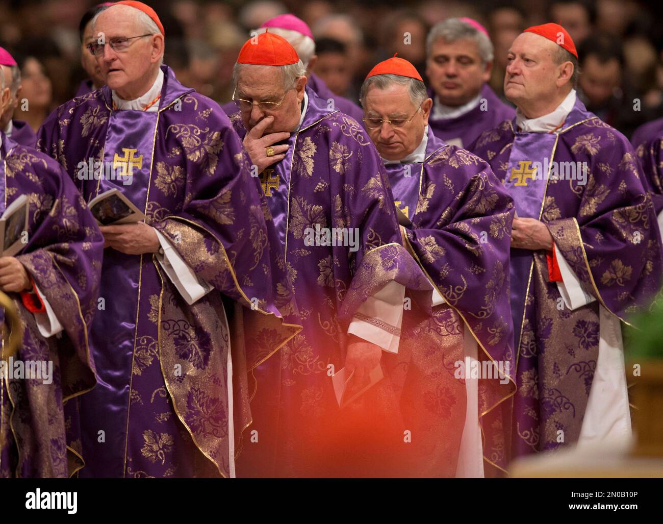 Cardinals attend the Ash Wednesday mass celebrated by Pope Francis, in ...