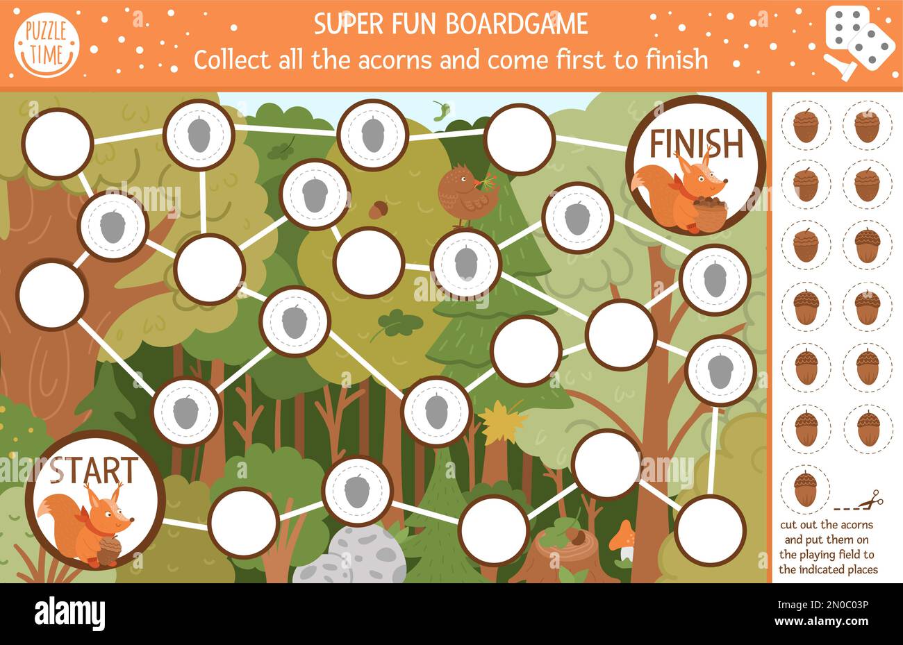 Jeu de société d'automne et couper et coller pour les enfants avec ...