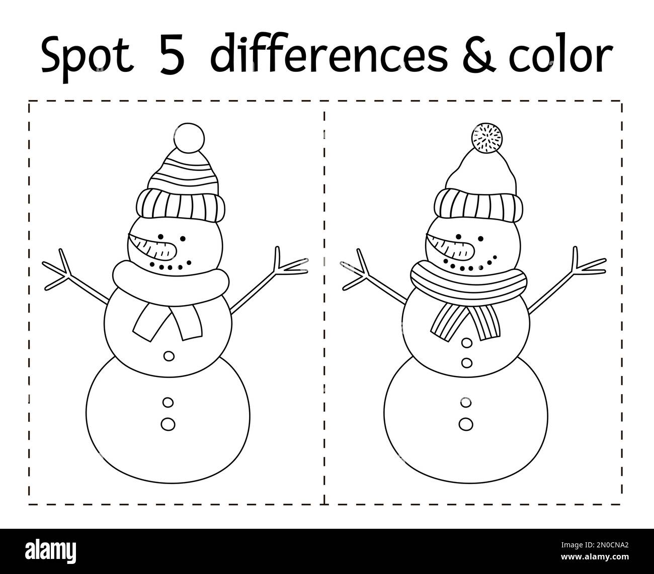 Juego imprimible de navidad para niños Banque d'images détourées - Page ...