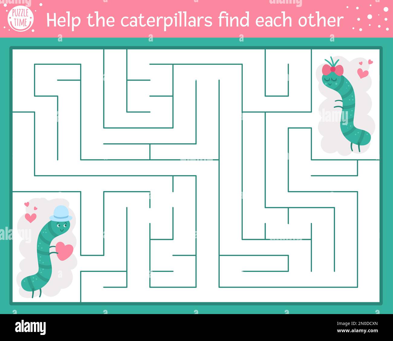 Labyrinthe de Saint-Valentin pour les enfants. Activité éducative ...