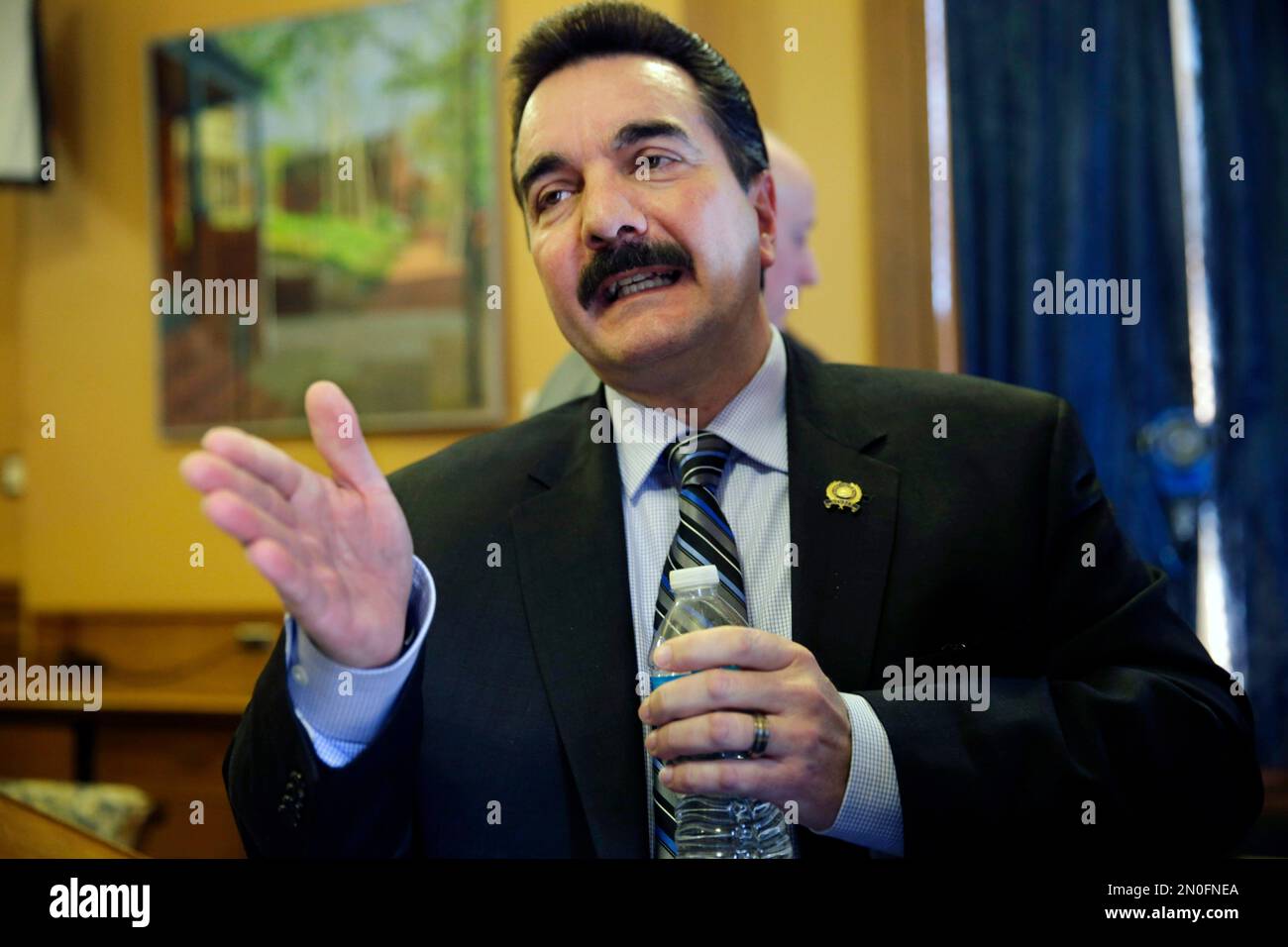 New Jersey Assembly Speaker Vincent Prieto, D-Secaucus, N.J., answers a ...