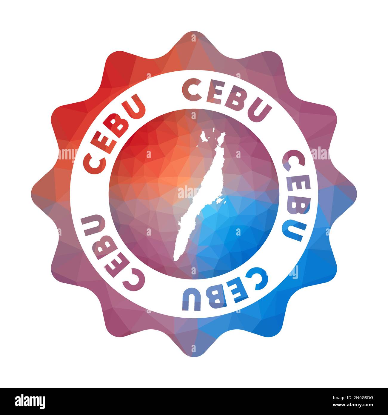 Logo Cebu Low Poly. Logo de l'île en dégradé coloré de style ...