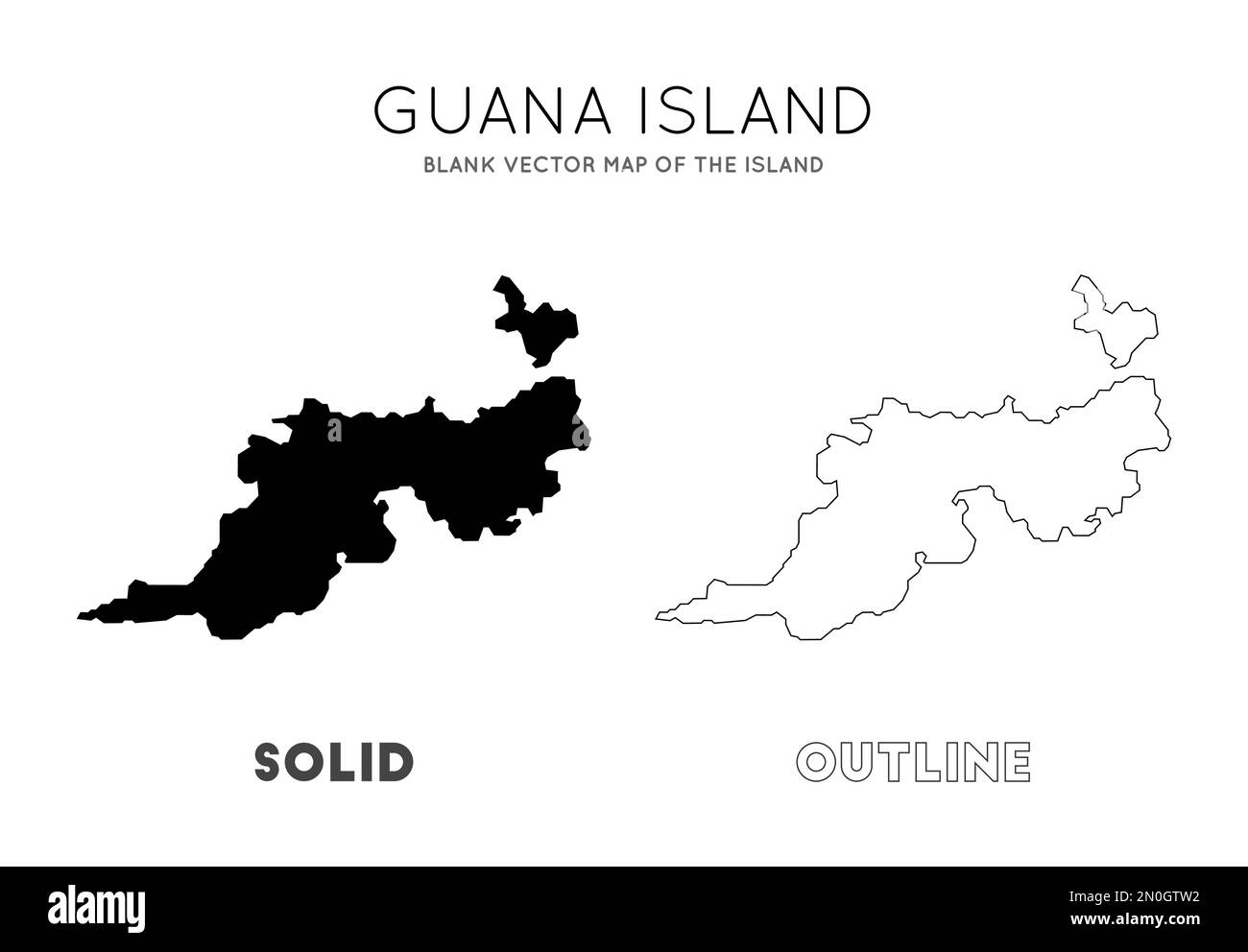 Carte de l'île de Guana. Borders of Guana Island pour votre infographie ...